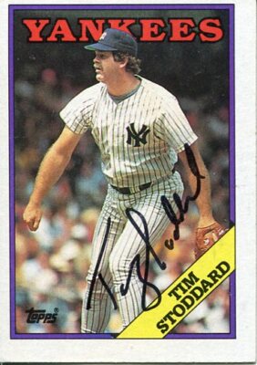 Tim Stoddard NY New York Yankees 1988 Topps Signed Autograph Photo Card ...
