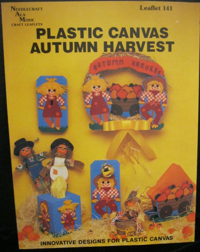NEEDLECRAFT ALA MODE CRAFT LEAFLET 141 PLASTIC CANVAS AUTUMMN HARVEST ...
