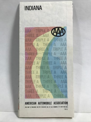 1979 AAA AMERICAN AUTOMOBILE ASSOCIATION INDIANA Highway Road Map ...