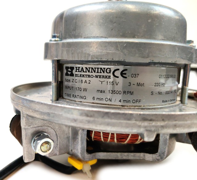 Hanning Elektro Werke Electric Centrifuge Motor ZC16A2 Class 155 ...