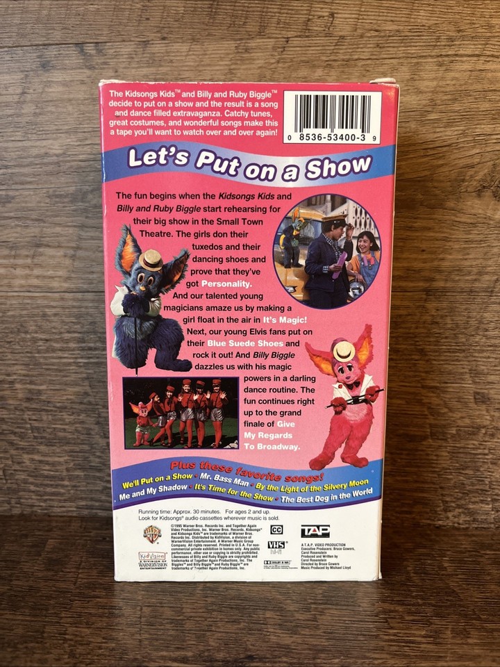 Kidsongs VHS Let’s Put On A Show Starring Billy & Ruby Biggle Show ...