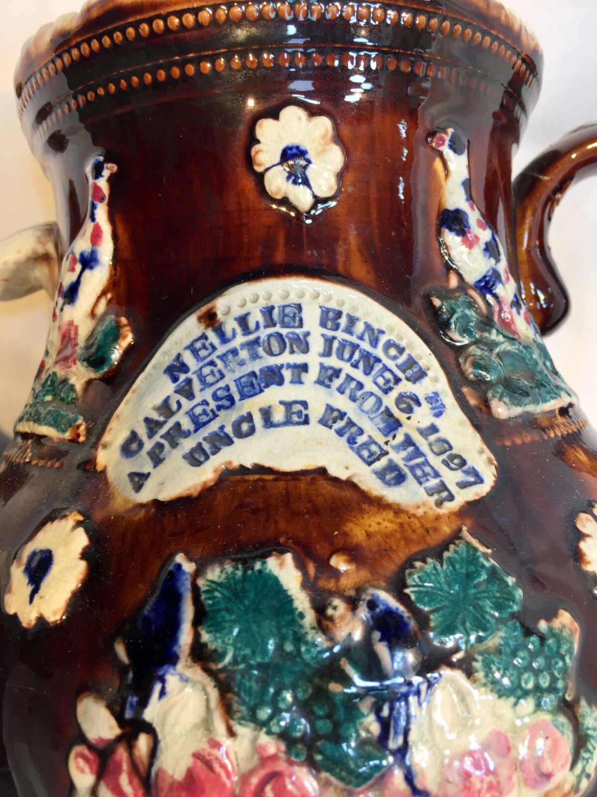 WILLIAM MASON MEASHAM WARE (MOTTOWARE) RARE LARGE SIZE TEA POT-PRESENT ...