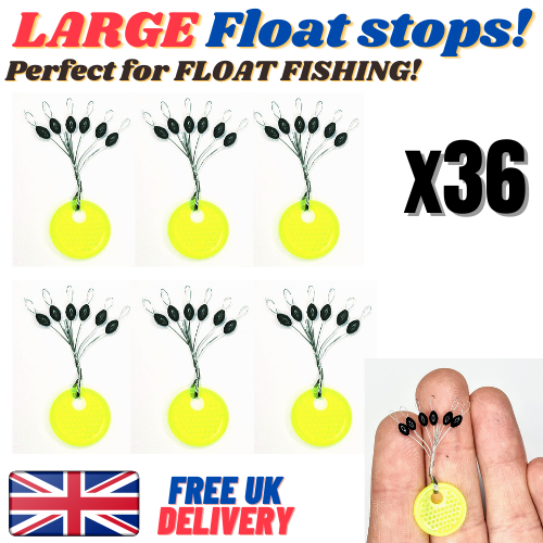 Line Float Stops Stoppers x 72 Large Fishing Rubber Buffer Line Braid ...