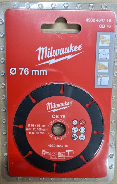 Milwaukee 4932464716 76mm Carbide Saw Blade for M12FCOT for sale online ...