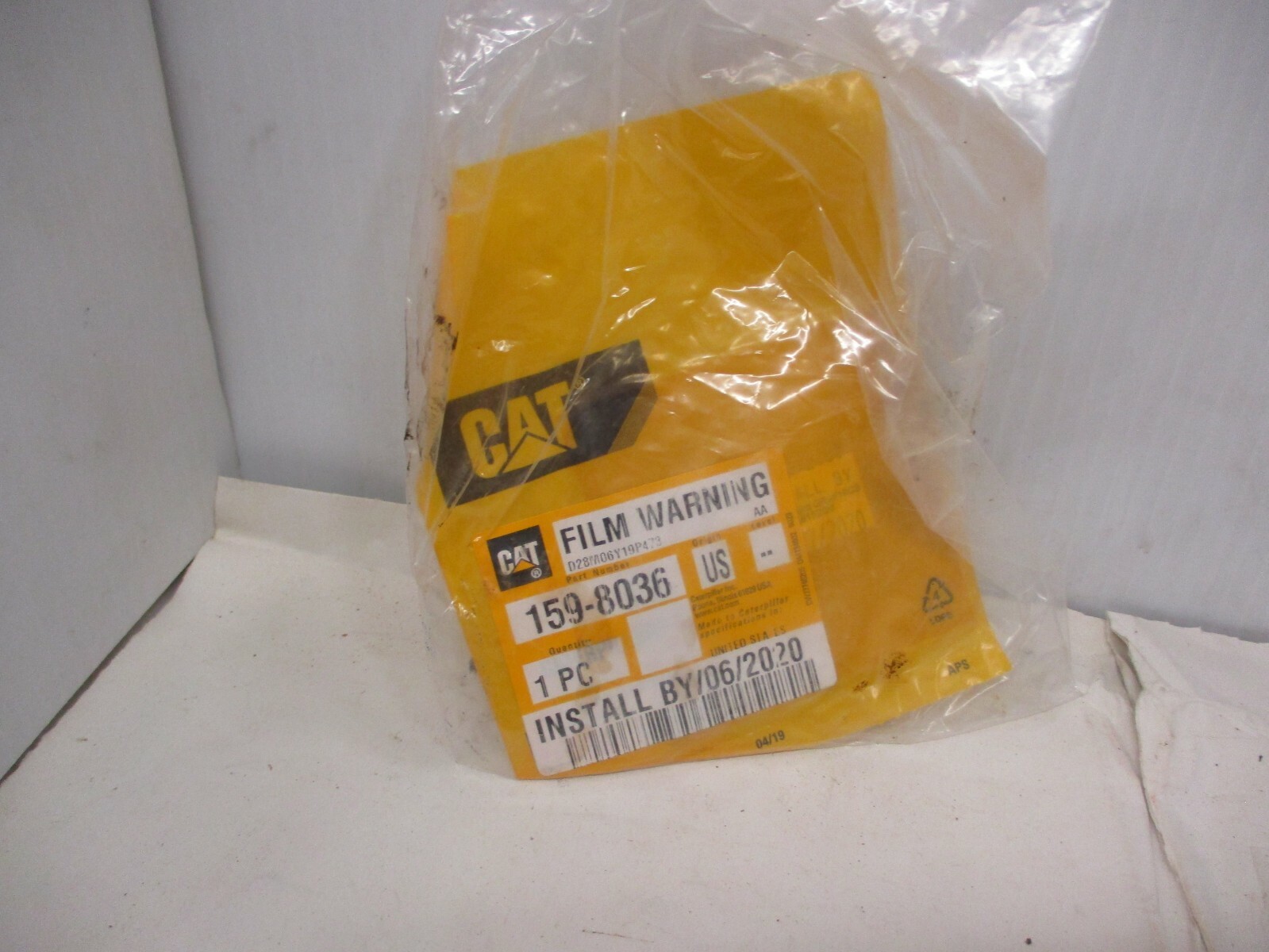 Caterpillar 159-8036 Cat 1598036 Film Warning | eBay