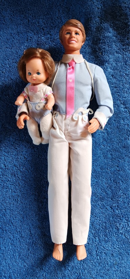 Vtg Mattel 1985 HEART FAMILY KEN DOLL DAD BABY BOY #9079 Lot 2 Original ...