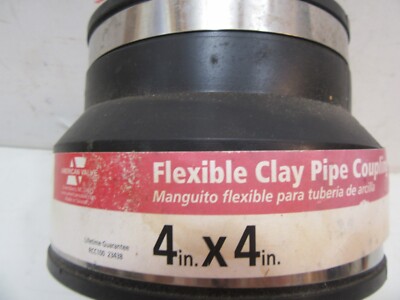 6 In. Clay 4 X 4 In. Dwv Flexible Pvc Coupling | Pipe Cast To Plastic ...