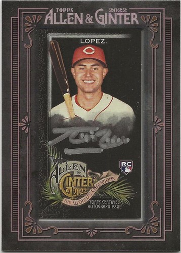 2022 Topps Allen & Ginter 'X' ALEJO LOPEZ RC Black Frame Autograph Auto ...