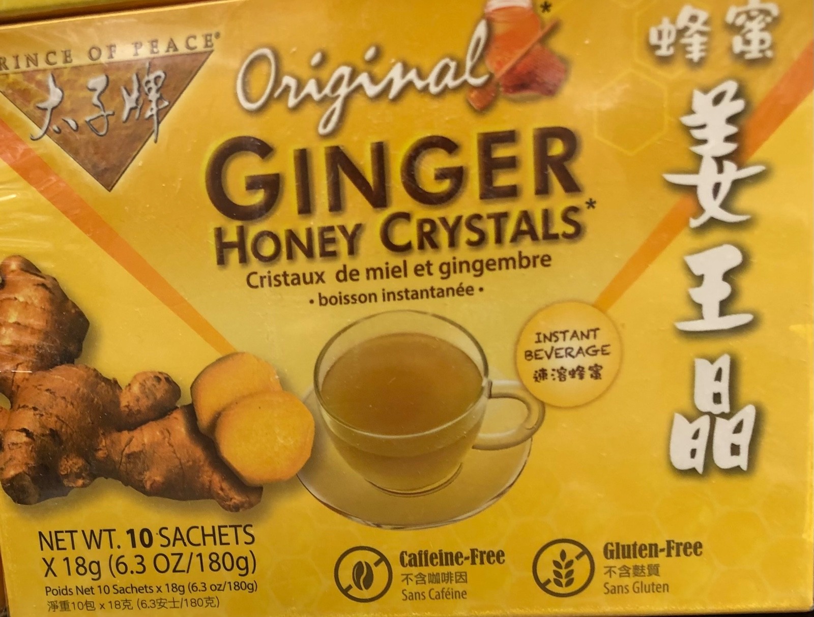 Prince of Peace Instant Honey Crystals Ginger Tea Cough Cold Remedy 10 ...