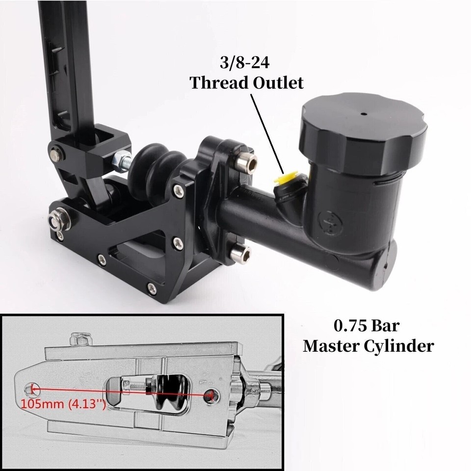 Black Aluminum Racing Hydraulic Handbrake Long Arm Gear Drift Hydro E ...