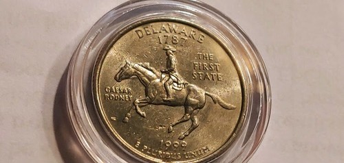 1999 P Delaware quarter - die crack spitting horse Mint error BU | eBay