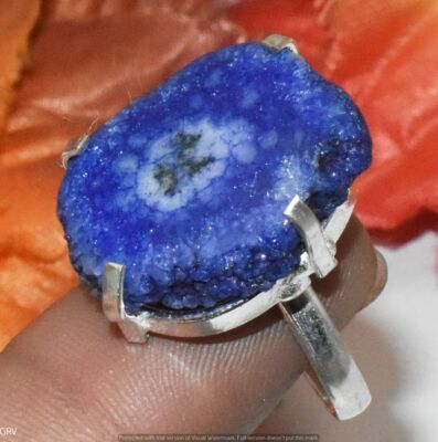 Blue Solar Quartz Gemstone Ring 925 Silver Plated Us Size 8" U335-F107 ...