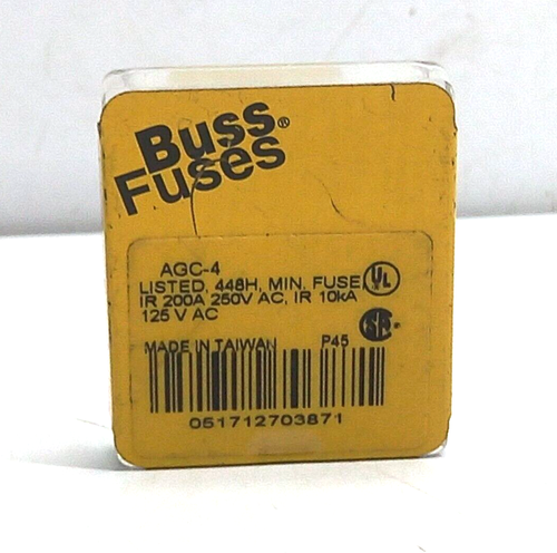 Buss AGC-4 Fuse AGC4 - 5PCs/box 8-box complete sale | eBay Australia