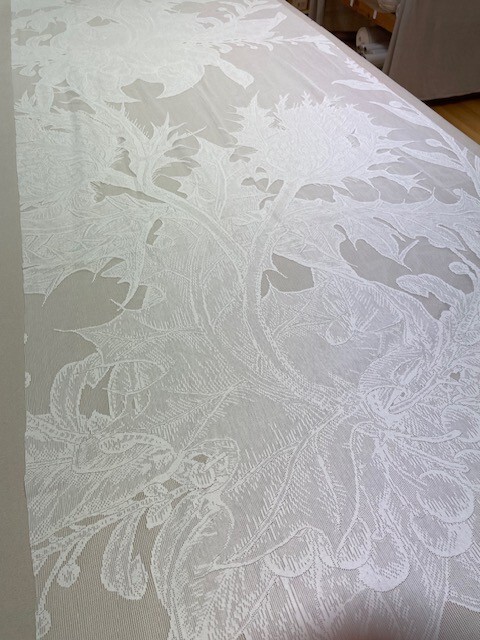 Timorous Beasties Thistle Lace Fabric in Ivory 90 cm w x 236 cm drop ...