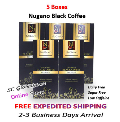5x Nugano Premium Black Coffee with Ganoderma Extract, Sugar Free, Low ...