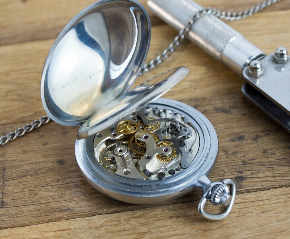 Heuer Pocket Watch Chronograph Movement Valjoux 61 Ref. 701/Dec ...