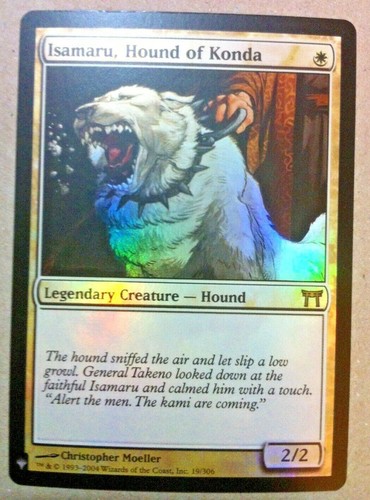 Foil Isamaru, Hound of Konda - Mystery Booster - Magic: The Gathering ...