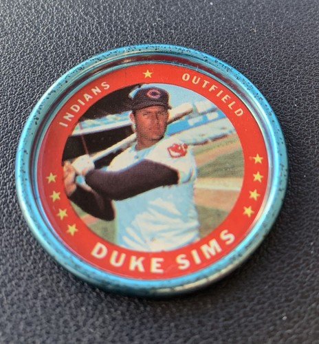 1971 Topps Baseball Coin Pin #66 Duke Sims Cleveland Indians Excellent ...