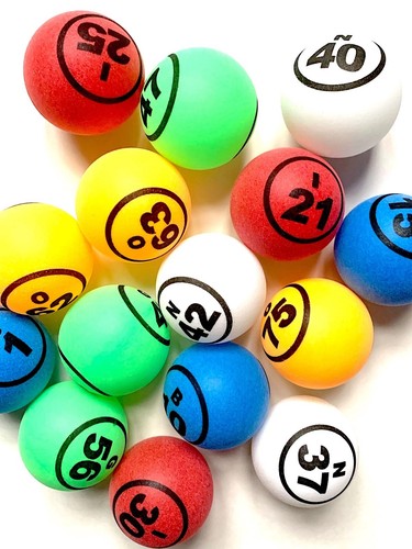 Professional Bingo Ball Set- Multi Colored Double Numbered 1.5" Size ...
