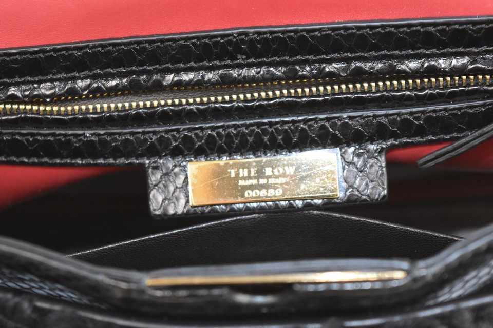 $9500 New THE ROW Alligator Top Handle Bag Red Black BROADTAIL MINK Fur ...