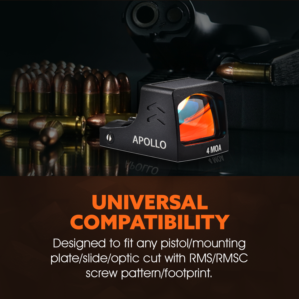 ADE RD3-030 APOLLO Solar Powered Red Dot Sight For Glock 43x MOS, 48 ...