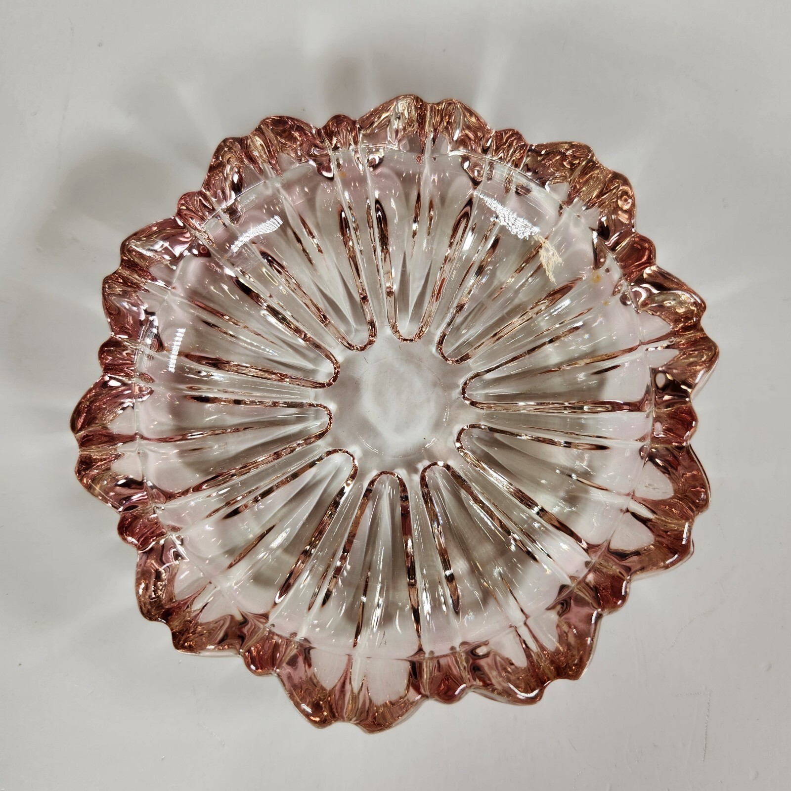 Vintage Ashtray Flower Shape Clear Glass Purple Tint Glass | eBay