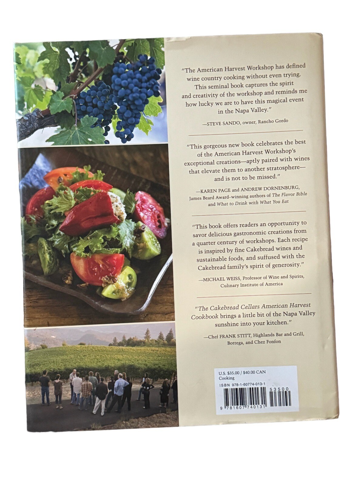 Cakebread Cellars American Harvest Cookbook 1st Edition Wine Food Napa ...