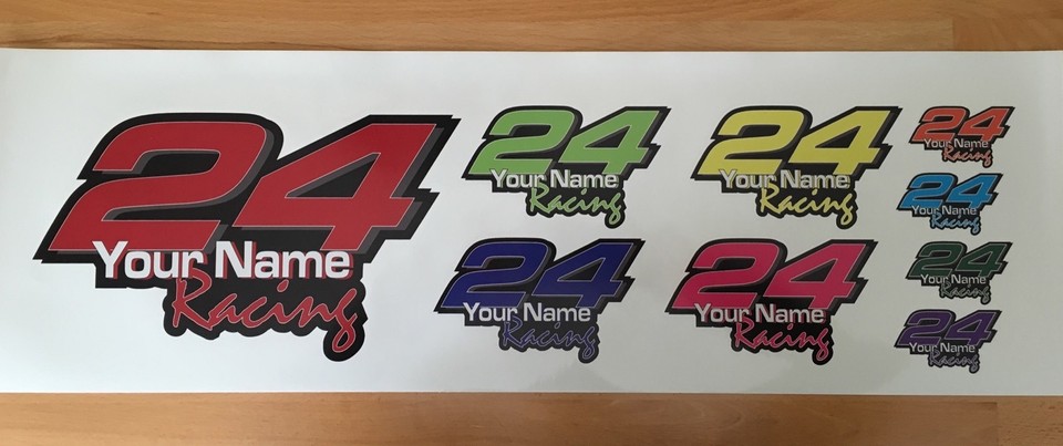 Custom Made Race Car Number Vinyl Decal Sticker Set Kit | Customized ...