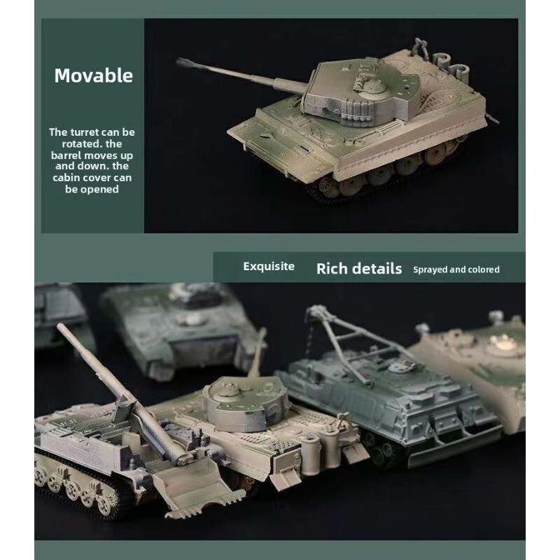 1/72 Scale Mini Plastic Assembled Tank Model Kit WWII Military Model ...
