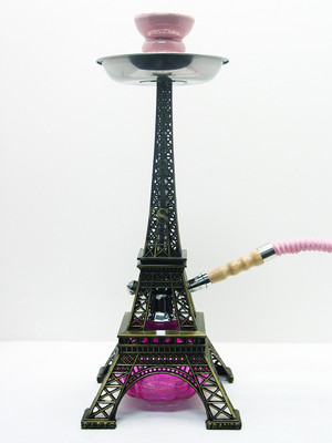 NEW PINK PARIS EIFFEL TOWER MODERN Hookah Shisha Hooka BRASS Frame 1 ...