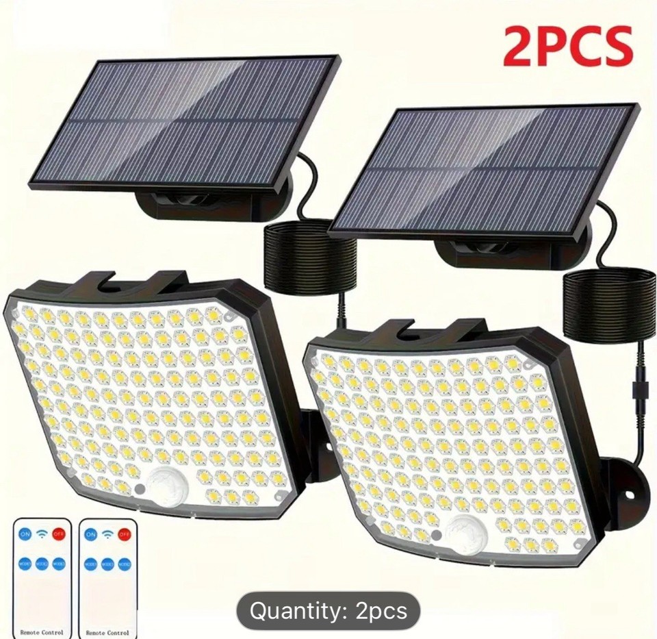 2pcs 248 LED Solar Outdoor Wall Light, Upgraded Split Human Body | eBay UK