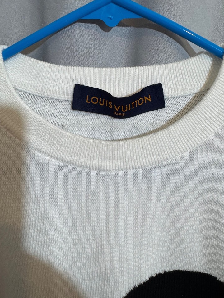 LOUIS VUITTON LV Face Graphic Knit Short Sleeve Geometric Pattern | eBay