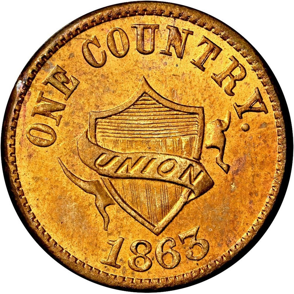 Charlotte Michigan Civil War Token Higby & Brothers R7 BRASS NGC MS65 ...