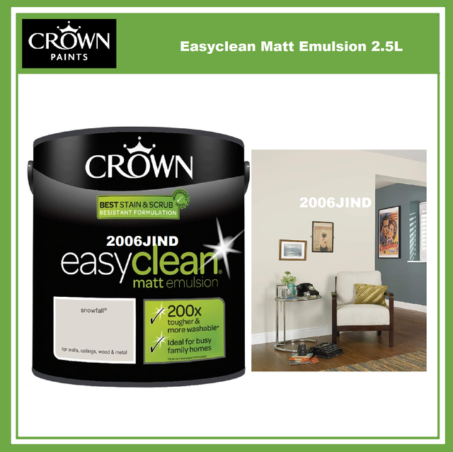 2 X EasyClean Matt Emulsion Snowfall 2.5l Crown for sale online | eBay