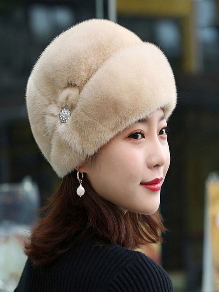 Winter Hat Thickened Warm Solid Color Autumn Winter Thermal Women Cap ...