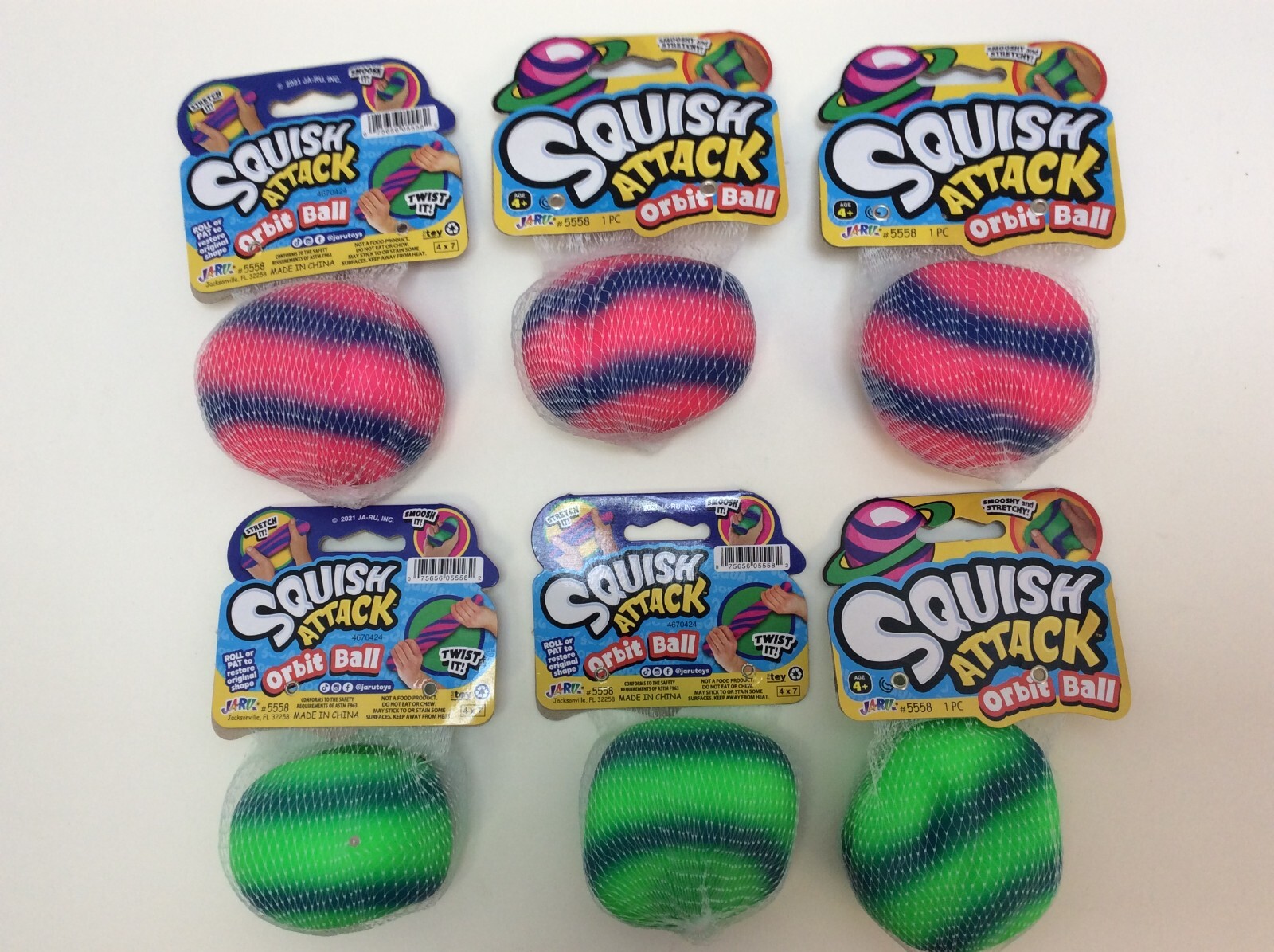 JA-RU Squish Attack Space Galaxy Balls, Hand Therapy, Lot of 6 Stress ...