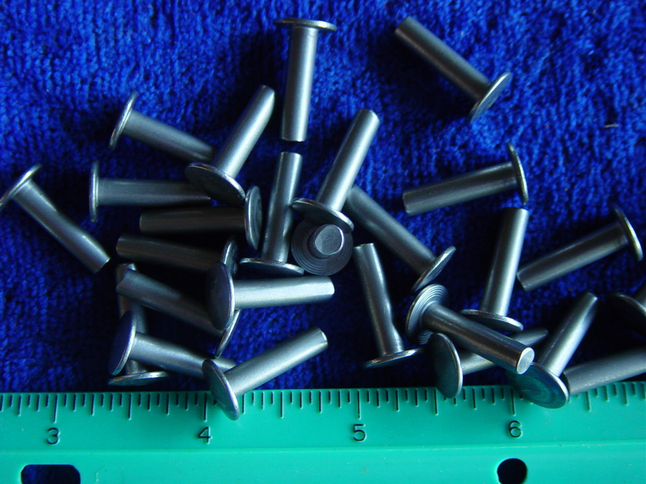 25 Solid Steel 3/16 X 3/4 SCA armor rivets LARP truss model tank plane ...