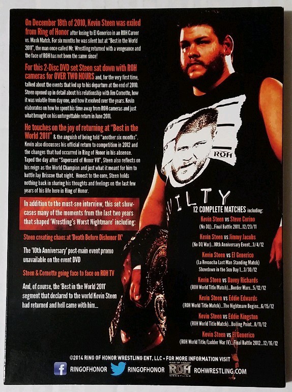 ROH Ring of Honor Wrestling Kevin Steen Hell Rising 2 Disc DVD Owens ...