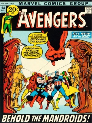 Avengers #94 - Behold the Mandroids! - NEW Metal Sign: 9x12 Ships Free ...