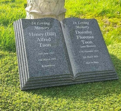 Personalised Granite Open Book Bible Memorial Grave Plaque Cemetery ...