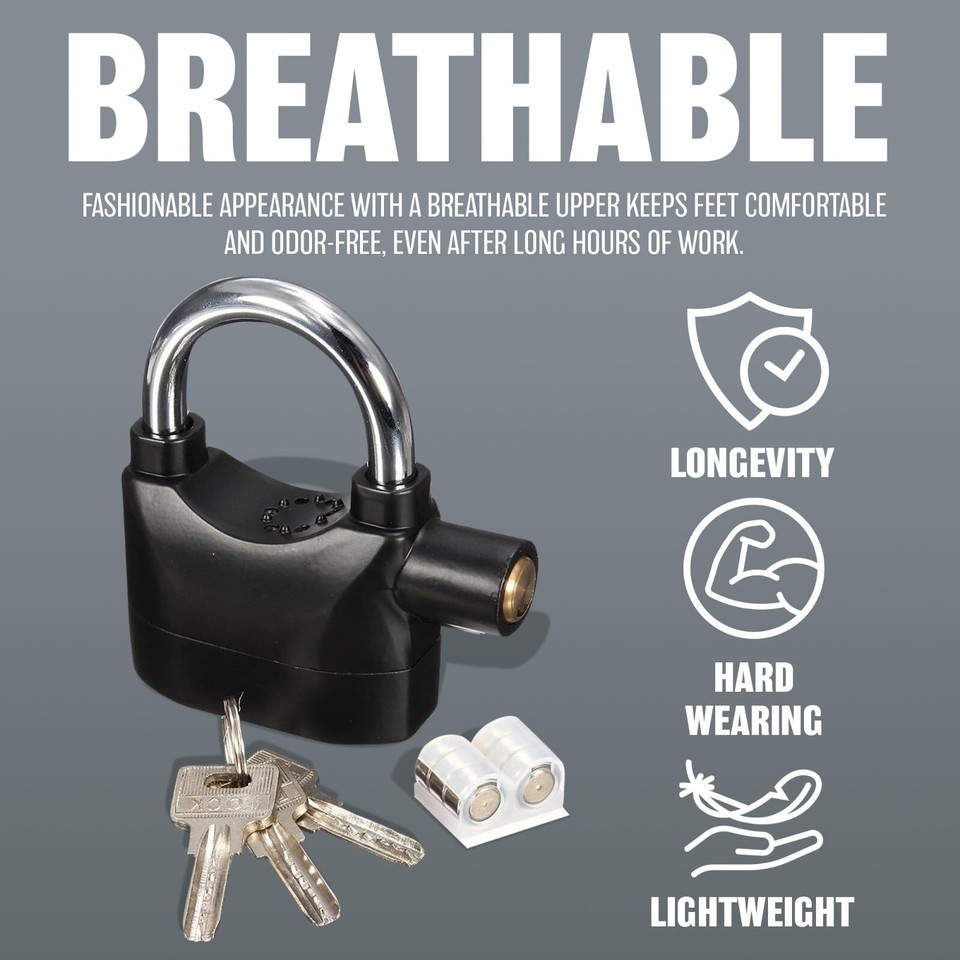 MOTION SENSOR ALARM PADLOCK SHED GARAGE ALARMED HEAVY DUTY WIRELESS ...