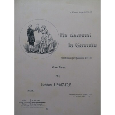LEMAIRE Gaston Dancing The Gavotte Piano 1897 | eBay