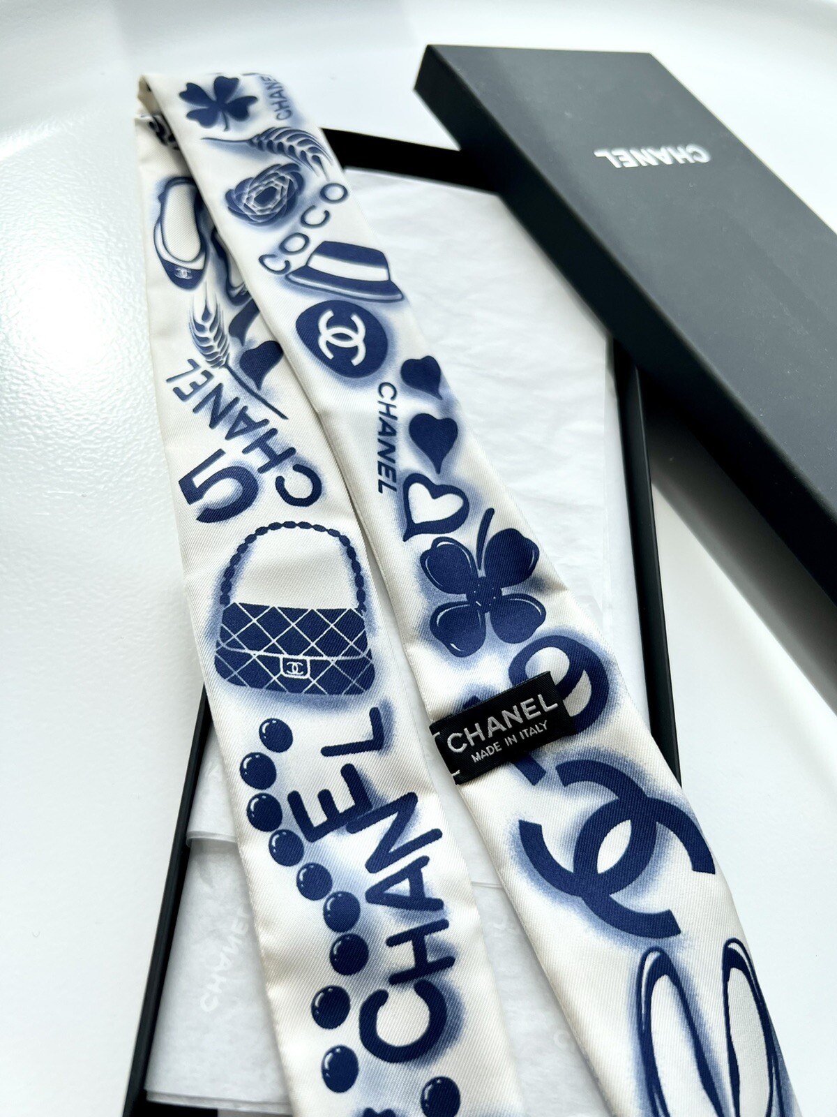 Authentic Chanel twill silk scarf | eBay