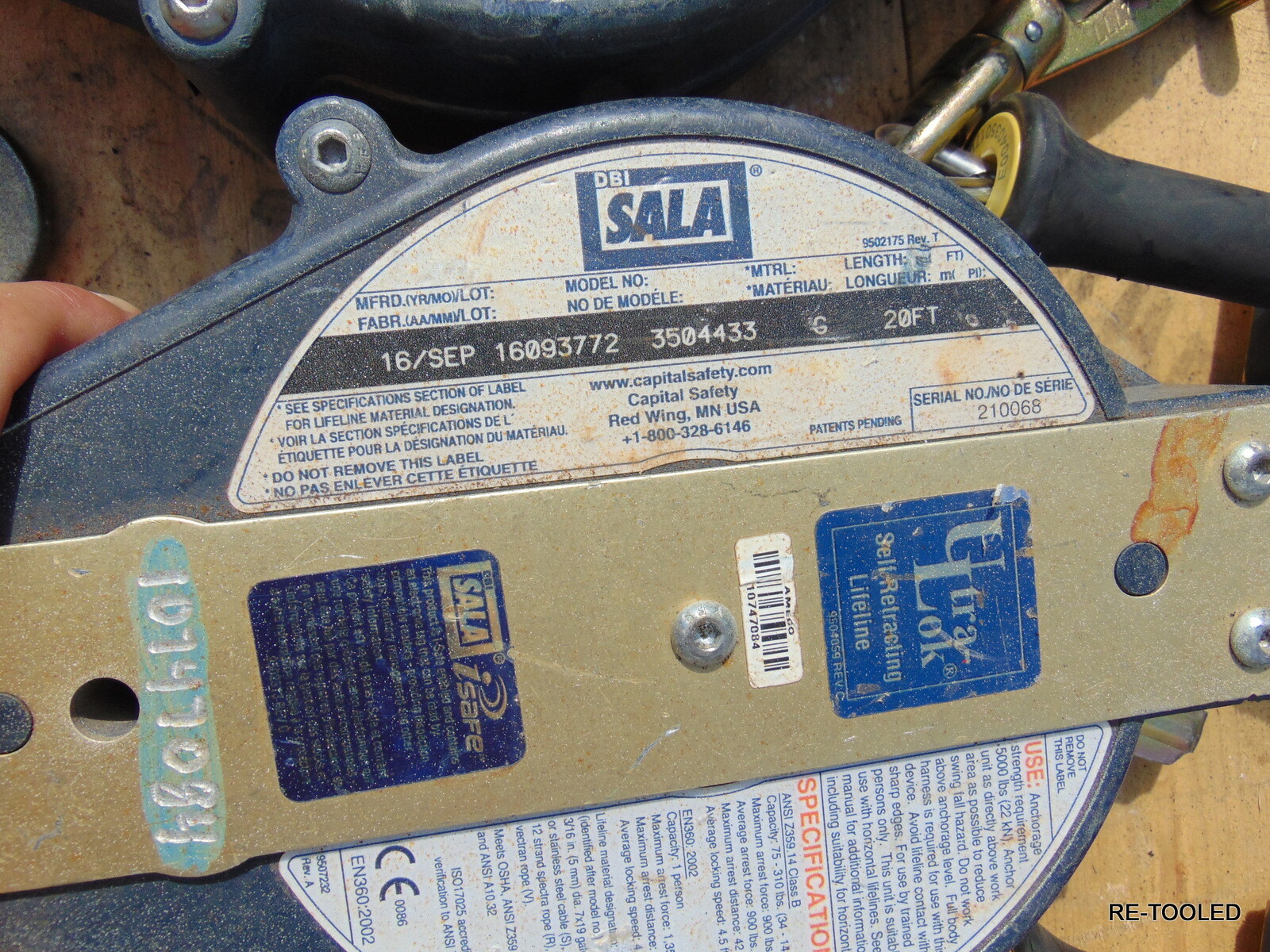 (1) 3M DBI Sala 20 FT SRL Ultra-Lok Self Retracting Lifeline 3504433 ...