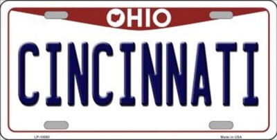 CINCINNATI OHIO STATE BACKGROUND METAL NOVELTY LICENSE PLATE TAG | eBay