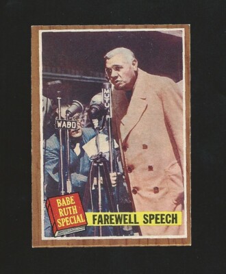 1962 Topps #140 set break Babe Ruth Set Farewell Speech HOF (Regular ...