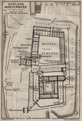 ZAMEK W MALBORKU. Zamek zakonny Marienburg. plan zamku w Malborku ...