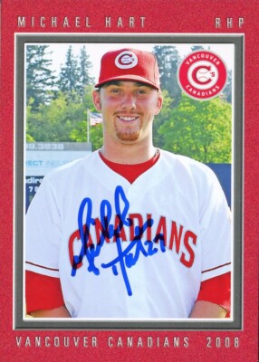 2008 Vancouver Canadians MIKE MICHAEL HART Signed Card autograph AUTO A ...