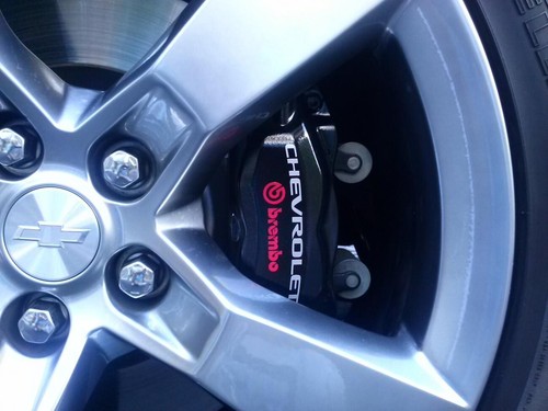Silver / Red CHEVROLET + BREMBO Camaro Brake Caliper Decal Stickers Hi ...