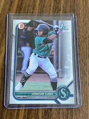 Jonathan Clase - 2022 Bowman Paper 1st Bowman, BP 118, Seattle Mariners ...